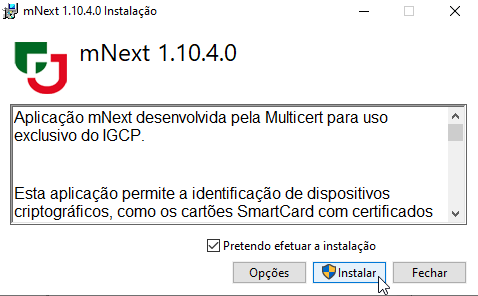 Instalação do mNext no Internet Banking (IB) do IGCP em Windows – Apoio ...